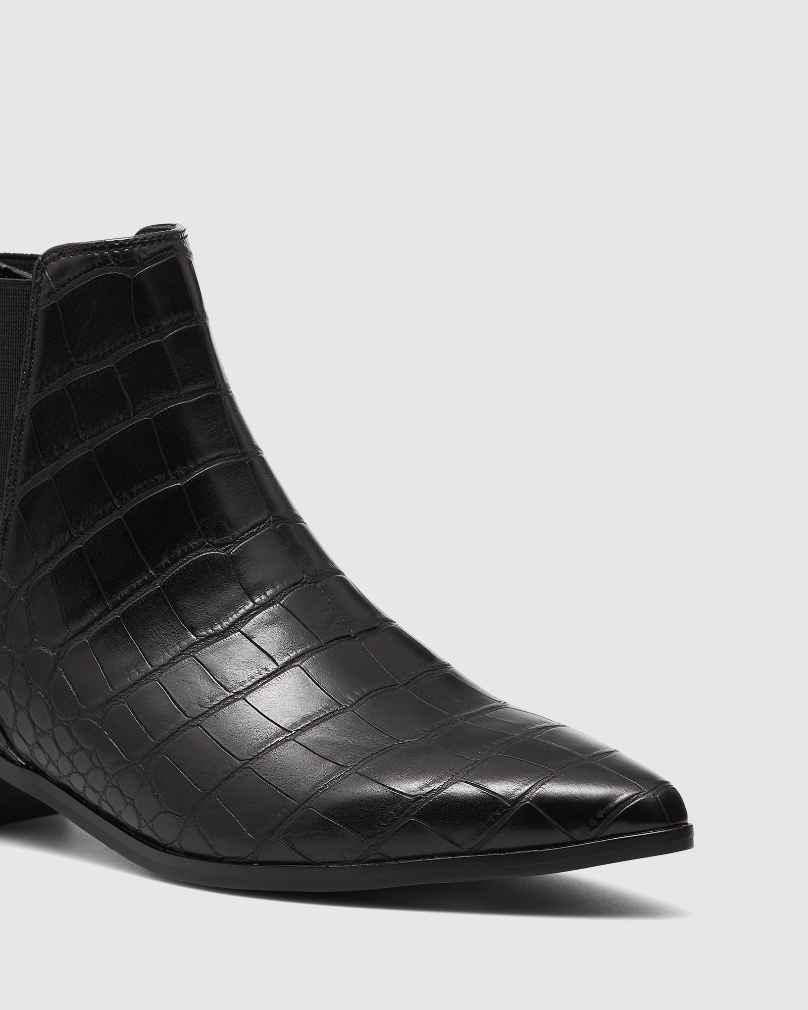 DELICIOUS Black Croc Flat Boots | Buy Women's BOOTS Online | Novo Shoes NZ